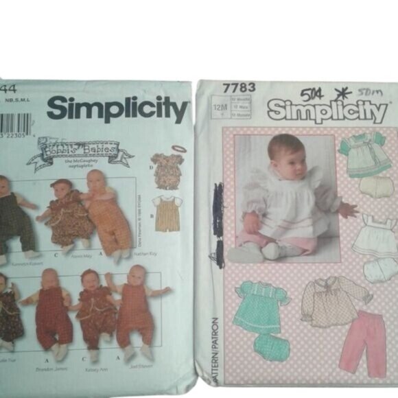 Simplicity | Office | Simplicity 7783 8444 Baby Sewing Patterns 2m ...